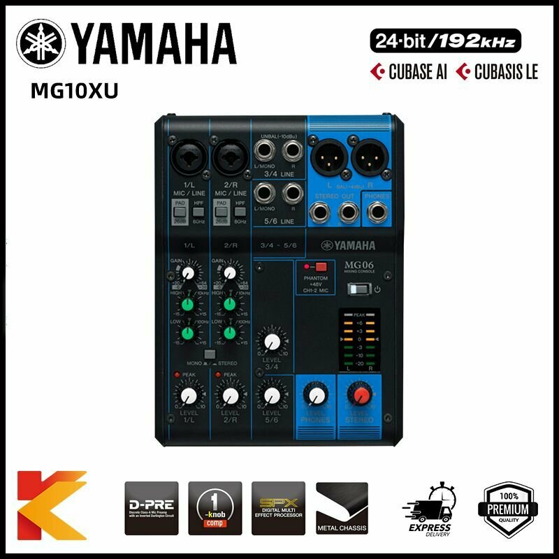 Yamaha MG06 миксер серии MG, внешняя звуковая карта для прямой трансляции, записи, сцены