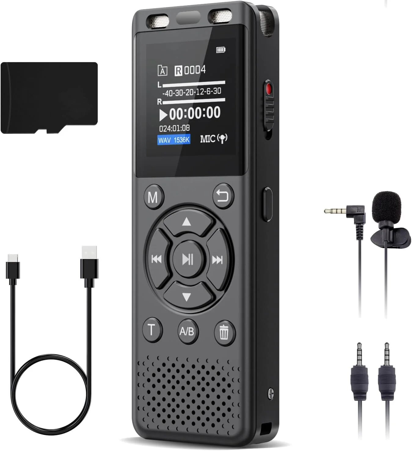 Цифровой диктофон MP3/WAV 128 ГБ