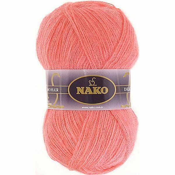 Пряжа Nako MOHAIR DELICATE 338-6138 роз. коралл (5 мотков)