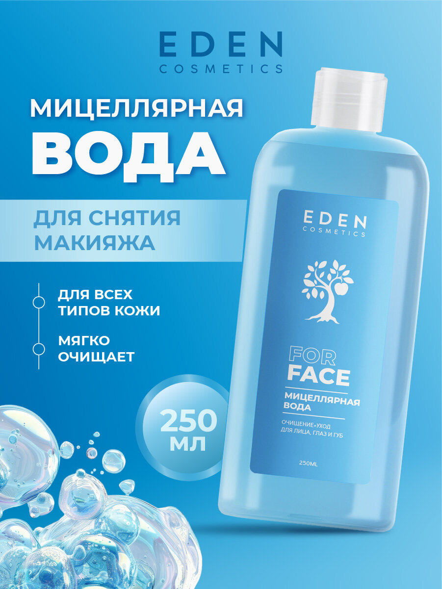 EDEN Мицеллярная вода Очищение + уход для лица, глаз и губ 250мл