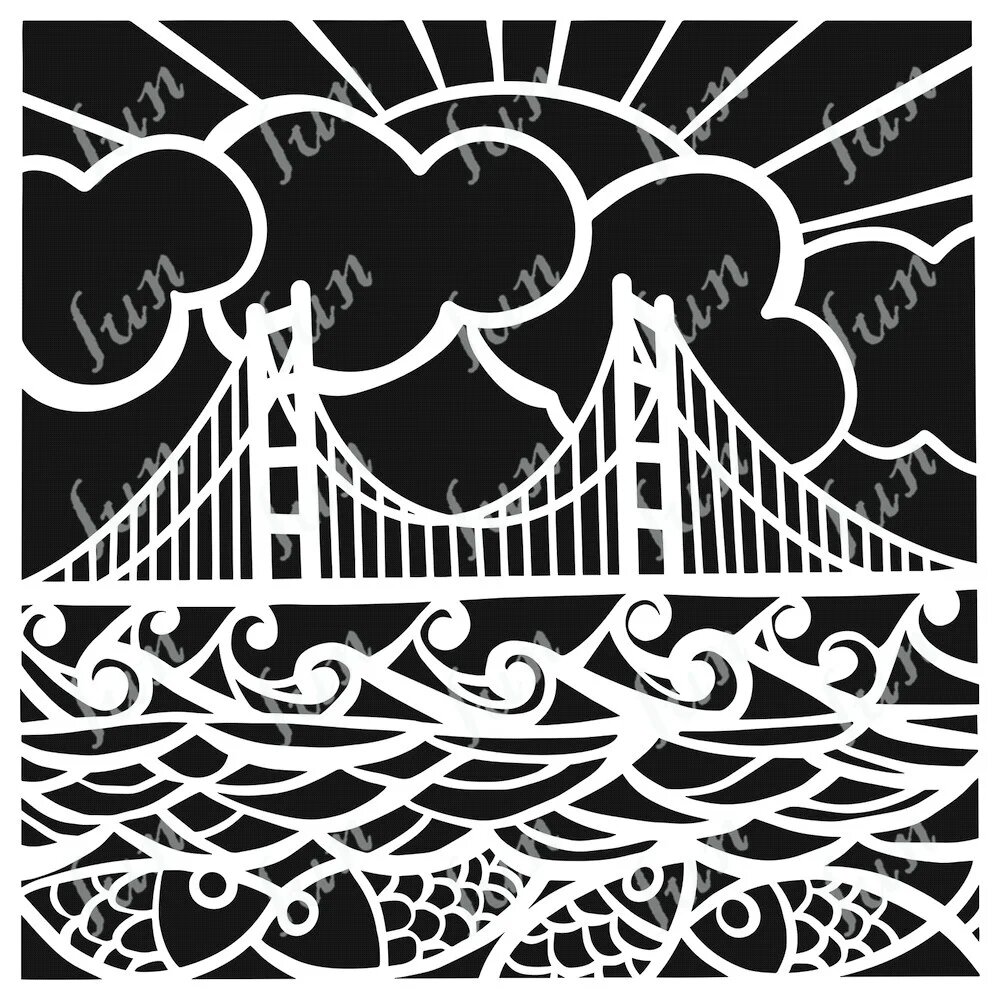Трафарет для скрапбукинга Golden Gate Bridge, Y6189-Stencils