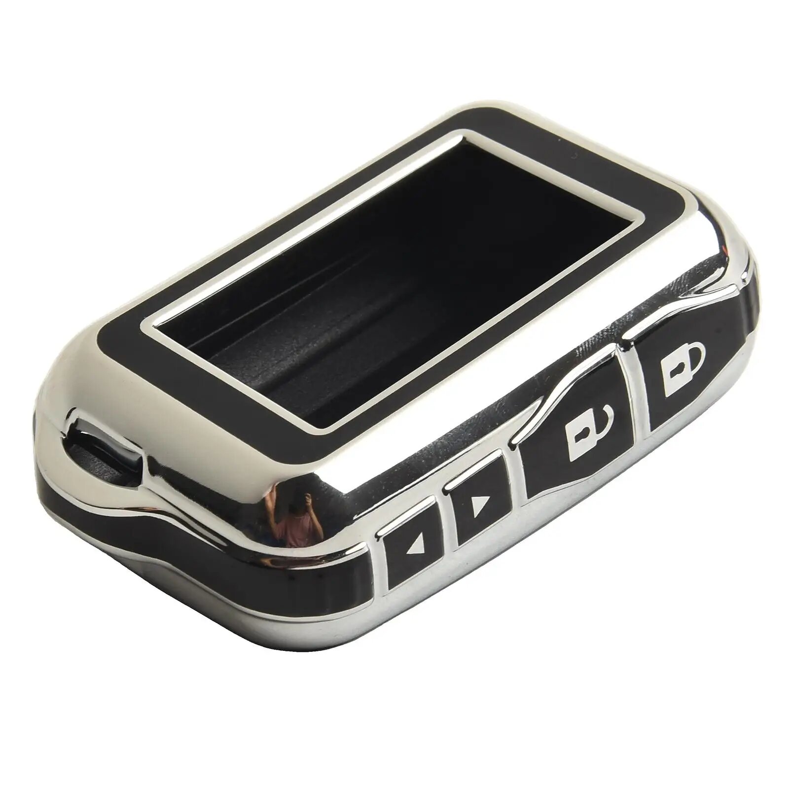 Чехол для автомобильного ключа из ТПУ для Starline E60 E61 E62 E90 E91, чехол с дистанционным управлением, сумка для ключей с двусторонней сигнализацией, защитный чехол для пульта дистанционного управления Silver Black