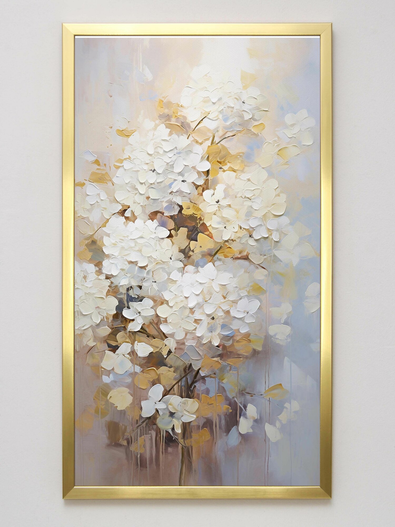 Картина на натуральном холсте "Гортензия" 62*35 см