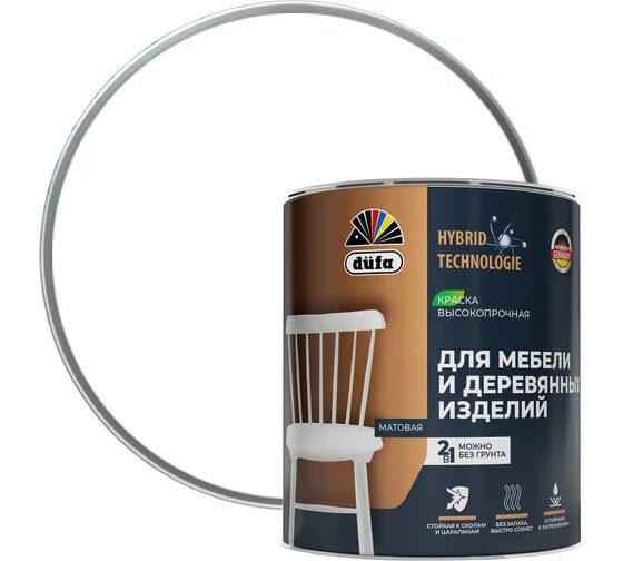 Dufa Эмаль для мебели и деревянных изделий акриловая матовая база 1 0,75 л