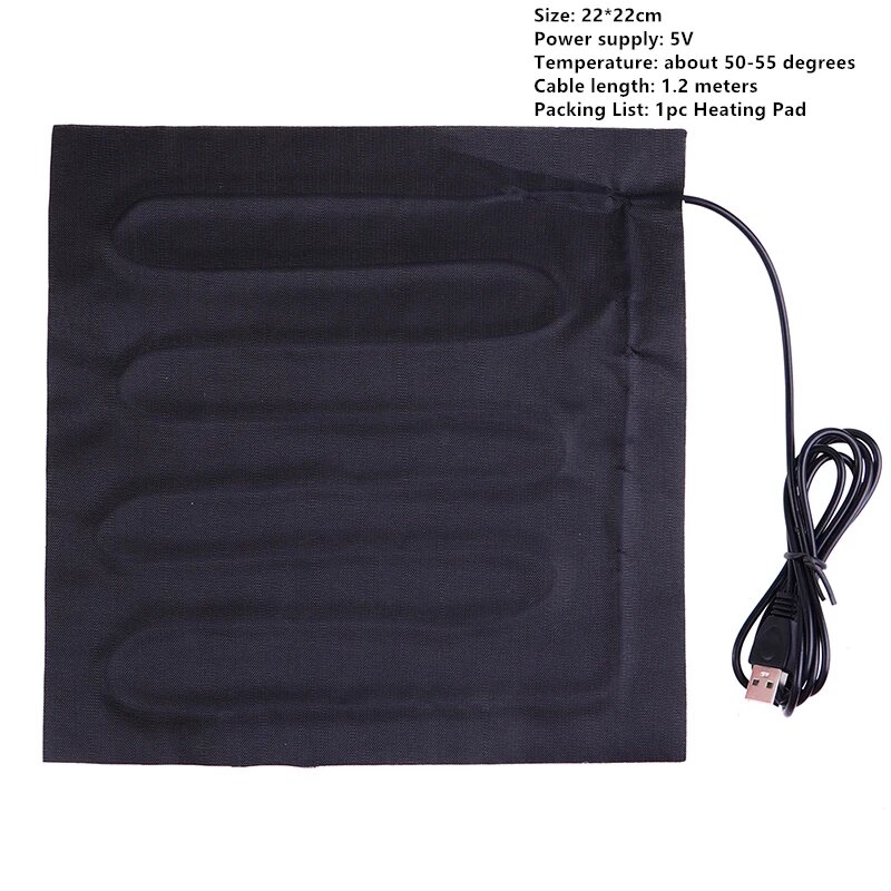USB нагревательный коврик 22x22 см, 5V, 50-55°C, A10