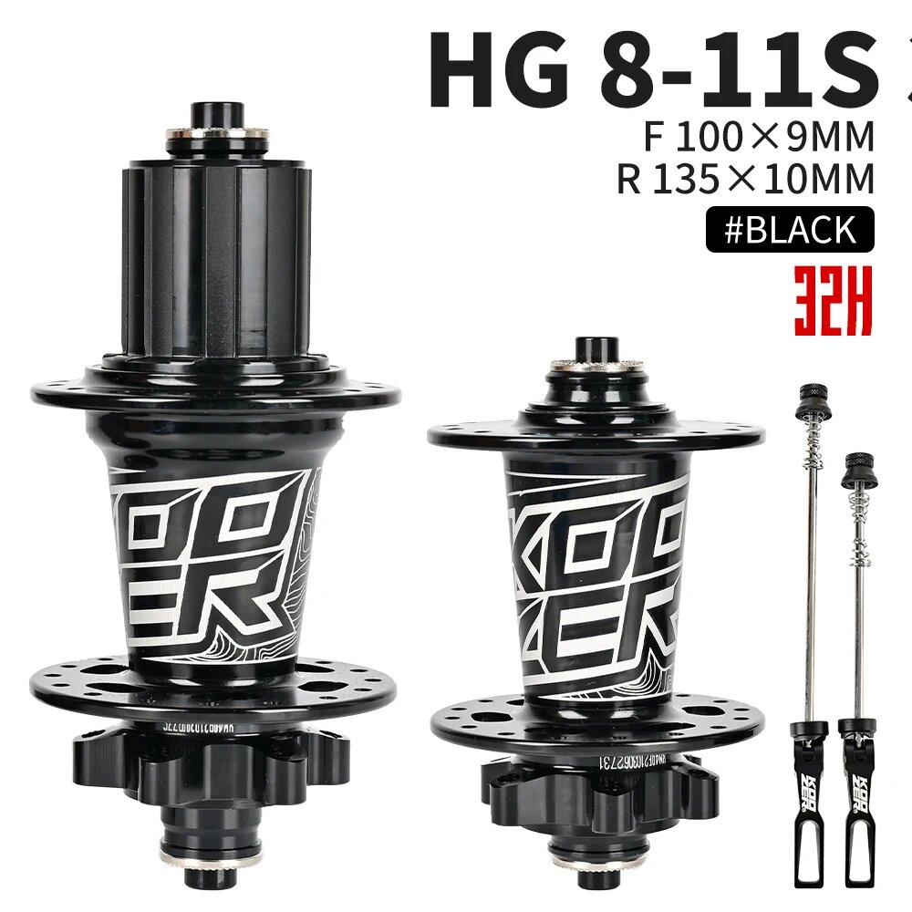 KOOZER XM490 задняя втулка MTB 6 собачек Черный, 32H 9x100 10x135mm