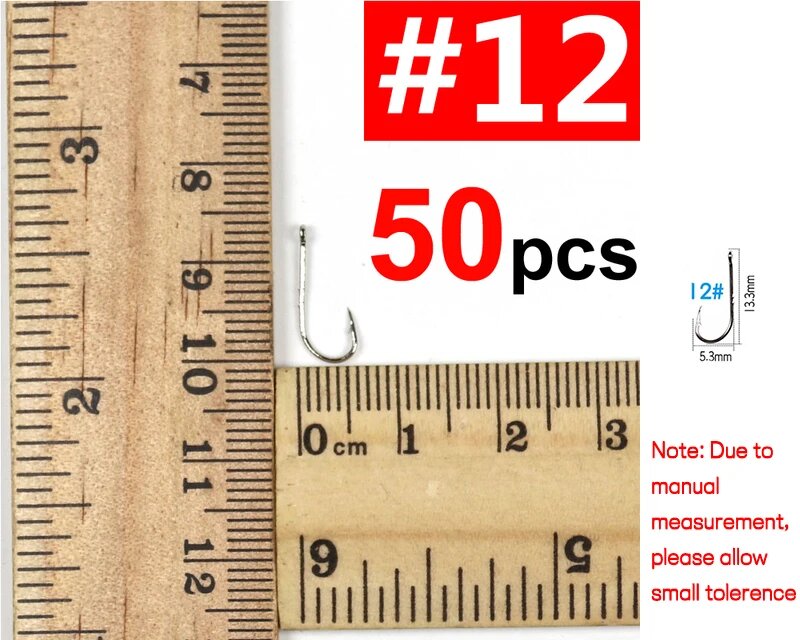 Bimoo колючие рыболовные крючки Baitholder из высокоуглеродистой стали 50 шт. Красный, A size 12