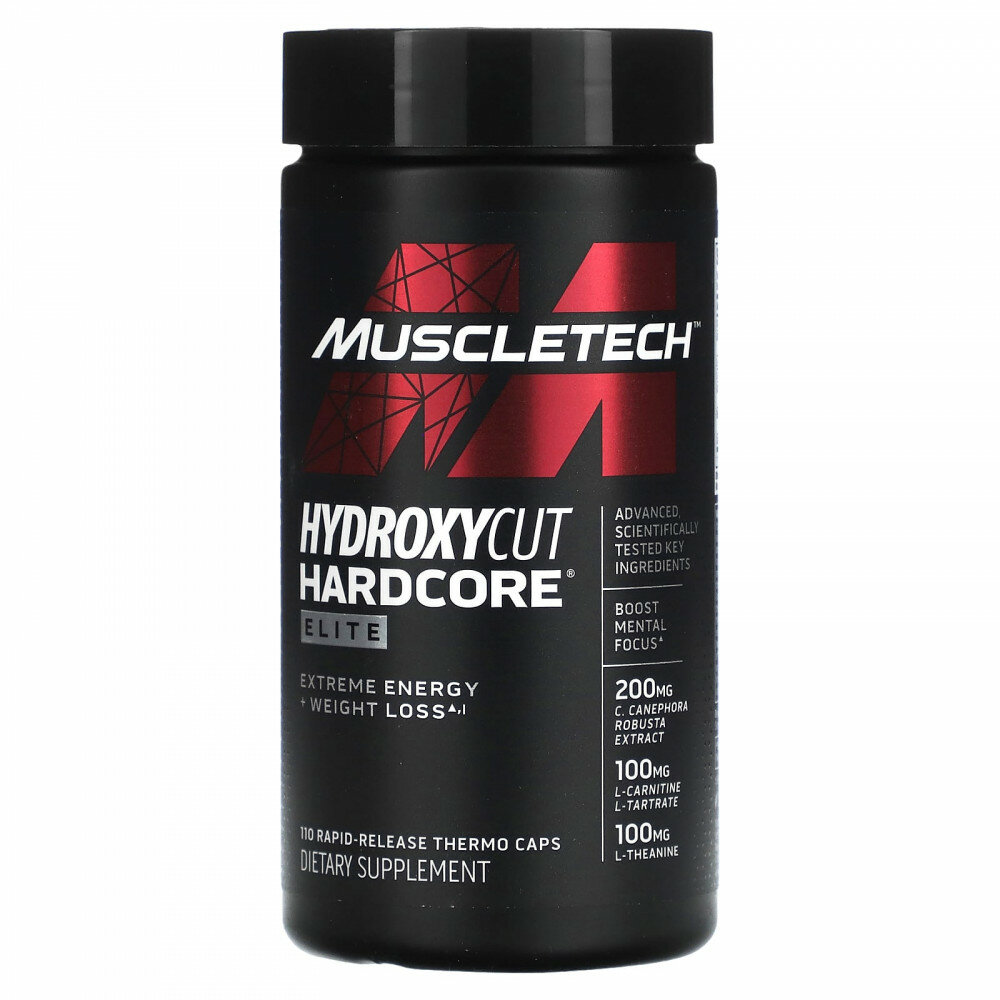MuscleTech, Hardcore® Elite, 110 термокапсул с быстрым высвобождением