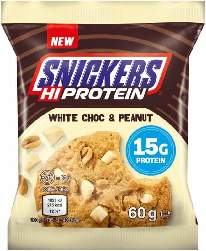 Протеиновое печенье Snickers Hi Protein 2x12x60г, белый шоколад