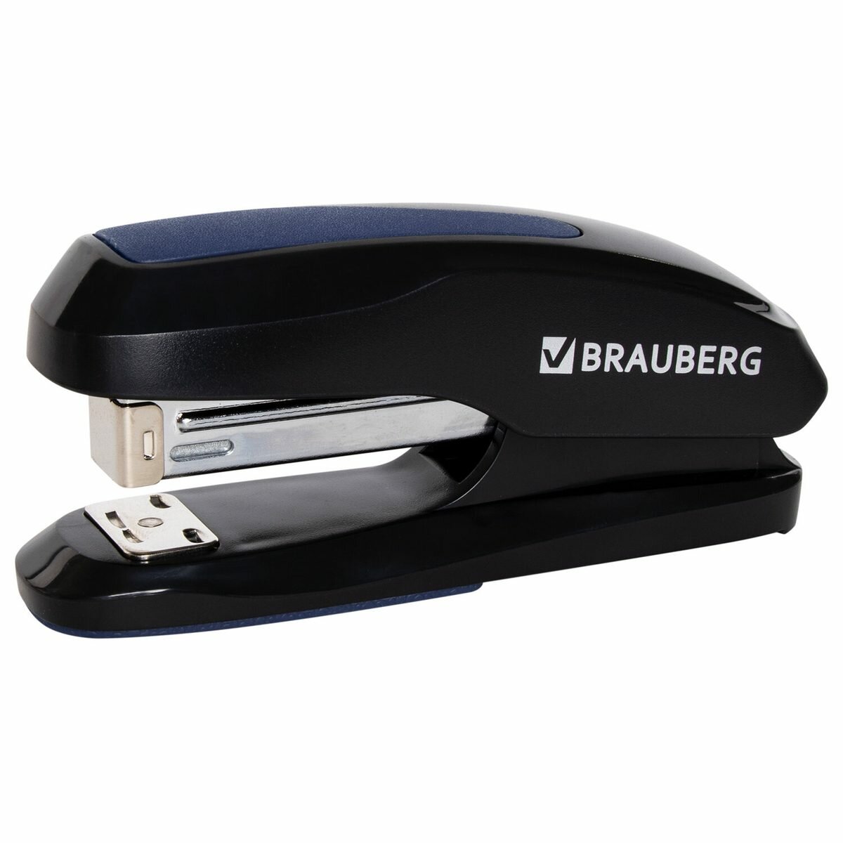 Степлер Brauberg Extra, №24/6 - 26/6, до 30 листов, черно-синий (229084), 12шт.