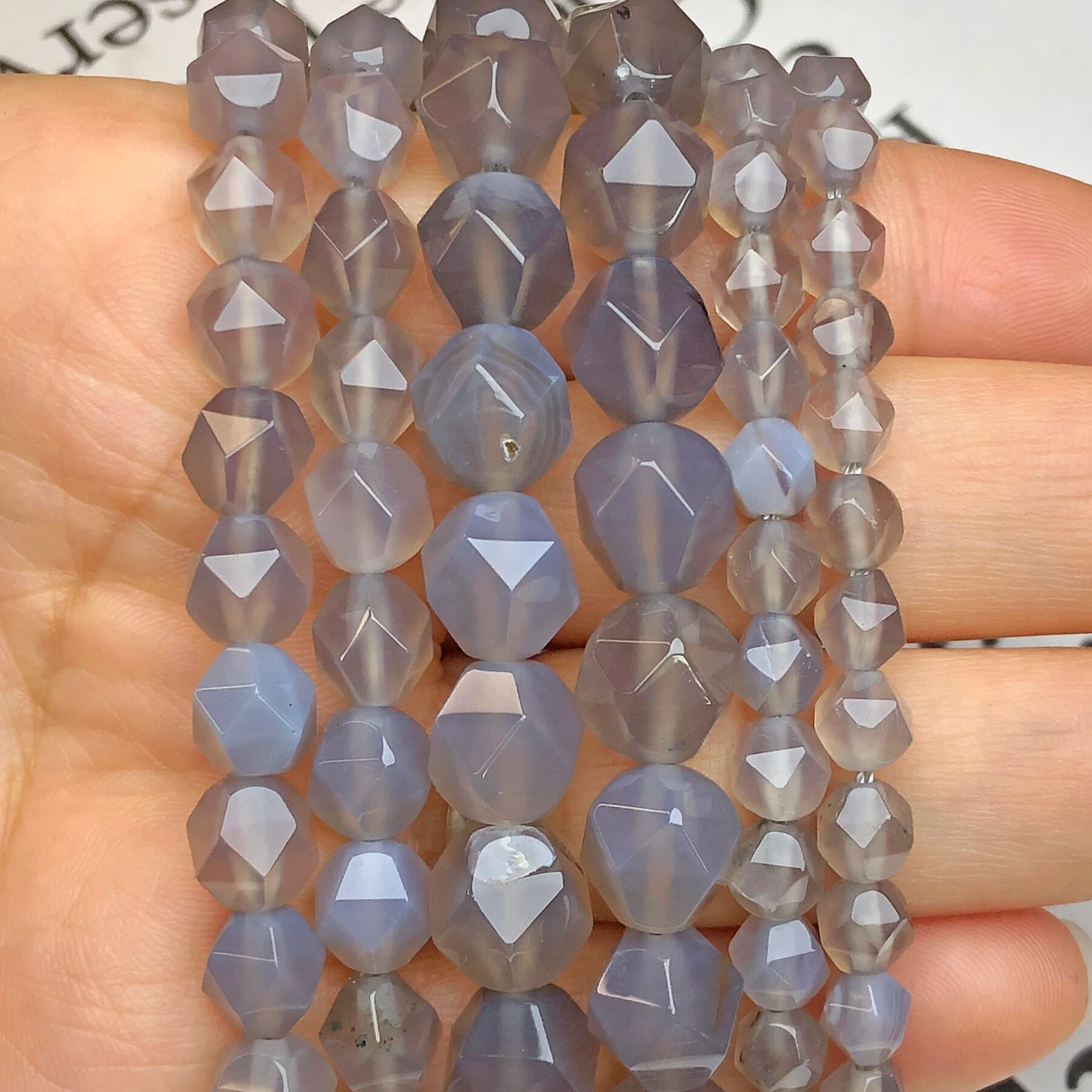 Серые агаты бусины Annebeads 6/8/10 мм 8mm 33-35pcs