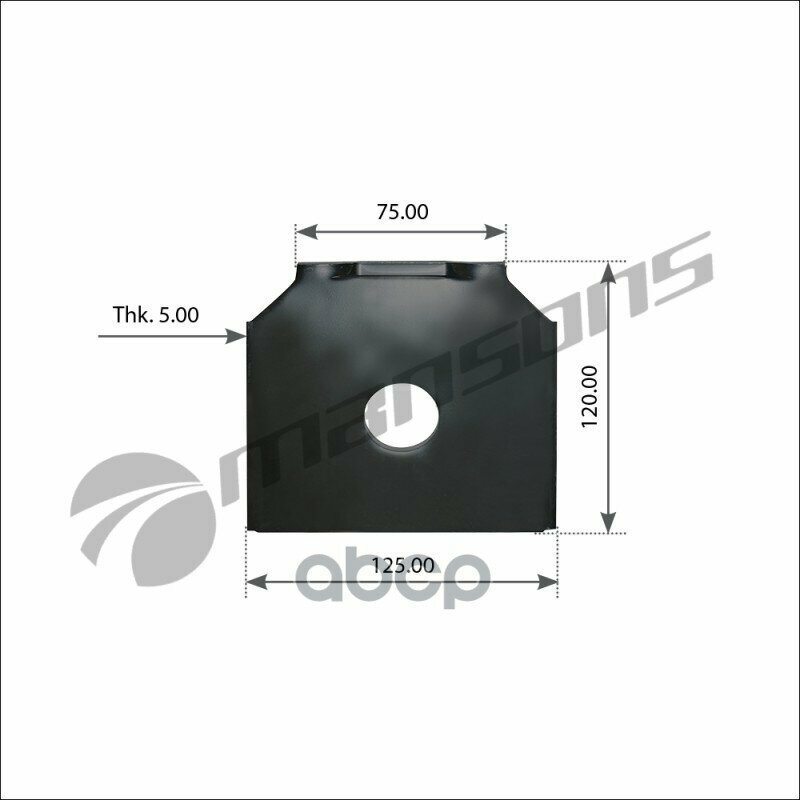 Пластина крепления полурессоры! 122x126x5мм d30 BPW Mansons арт. 300525