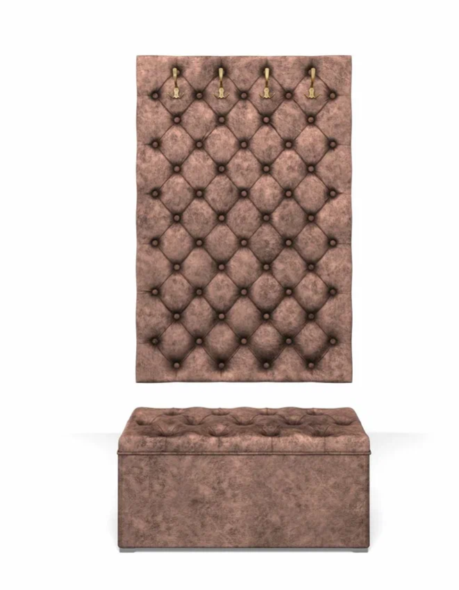 Прихожая Betel Мишель Панель вешалка Мишель 950+Пуф Мишель 950 В. Коньяк