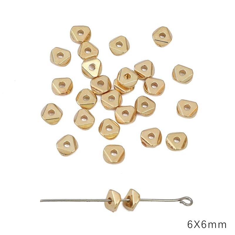 Бусины шестигранные KC Gold 6x6 мм, 50 шт