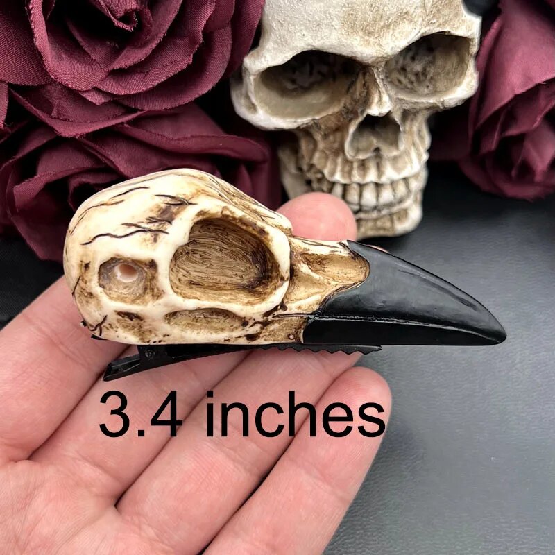 Заколка Череп ворона, 3.4 inches