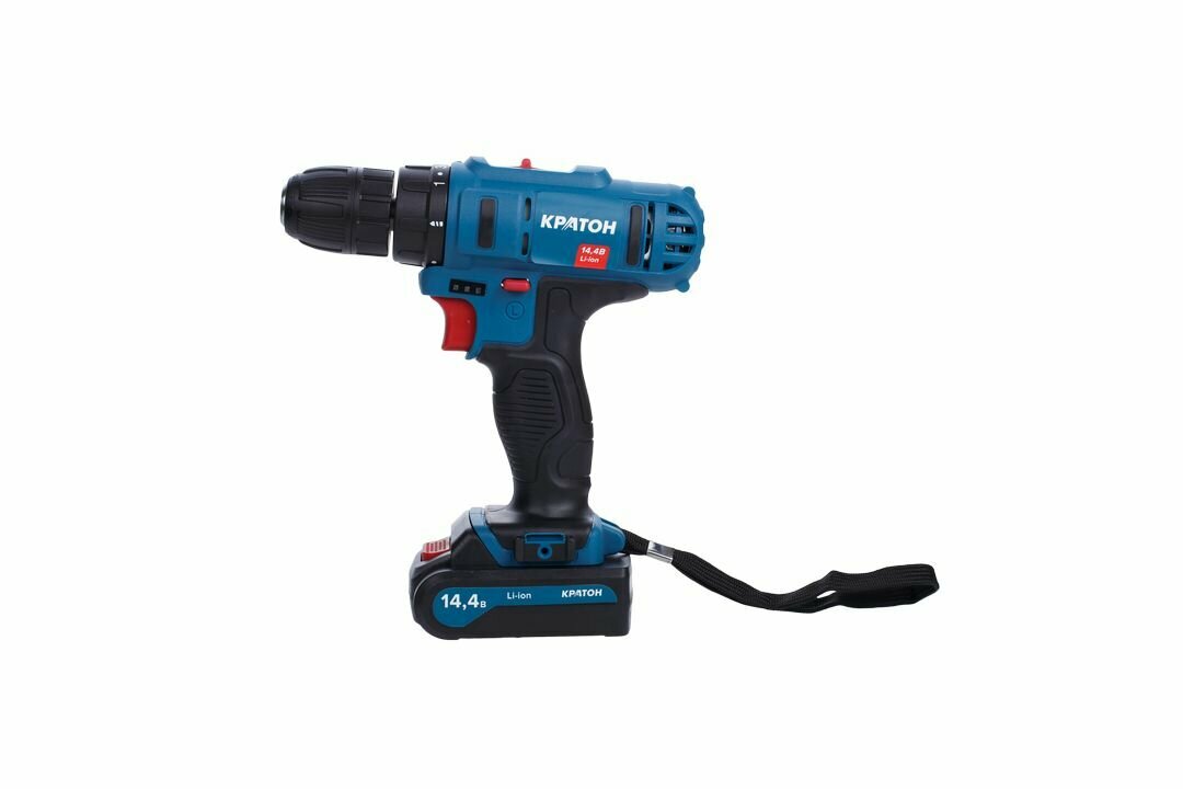 Дрель-шуруповерт аккумуляторная Кратон CD-14,4-Li-1,5 (14,4 В, 1,5 Ач; 2 АКБ + кейс, расширенная комплектация)