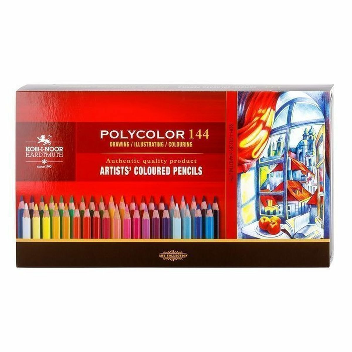 Карандаши цветные художественные 144 цвета Koh-I-Noor Polycolor (L=175мм, d=3.8мм, 6гр) (3828144001PL)