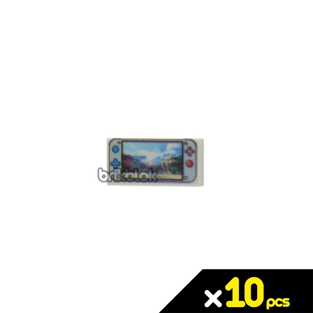 10шт Brikblok плитка 1x2 Nintendo Switch, белый