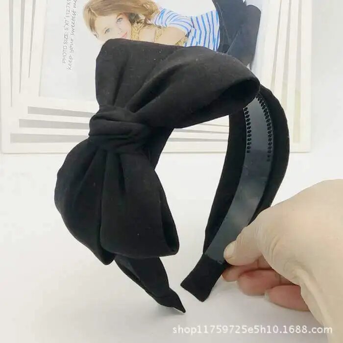 Бархатная заколка для волос из оленьей кожи Черный, черный