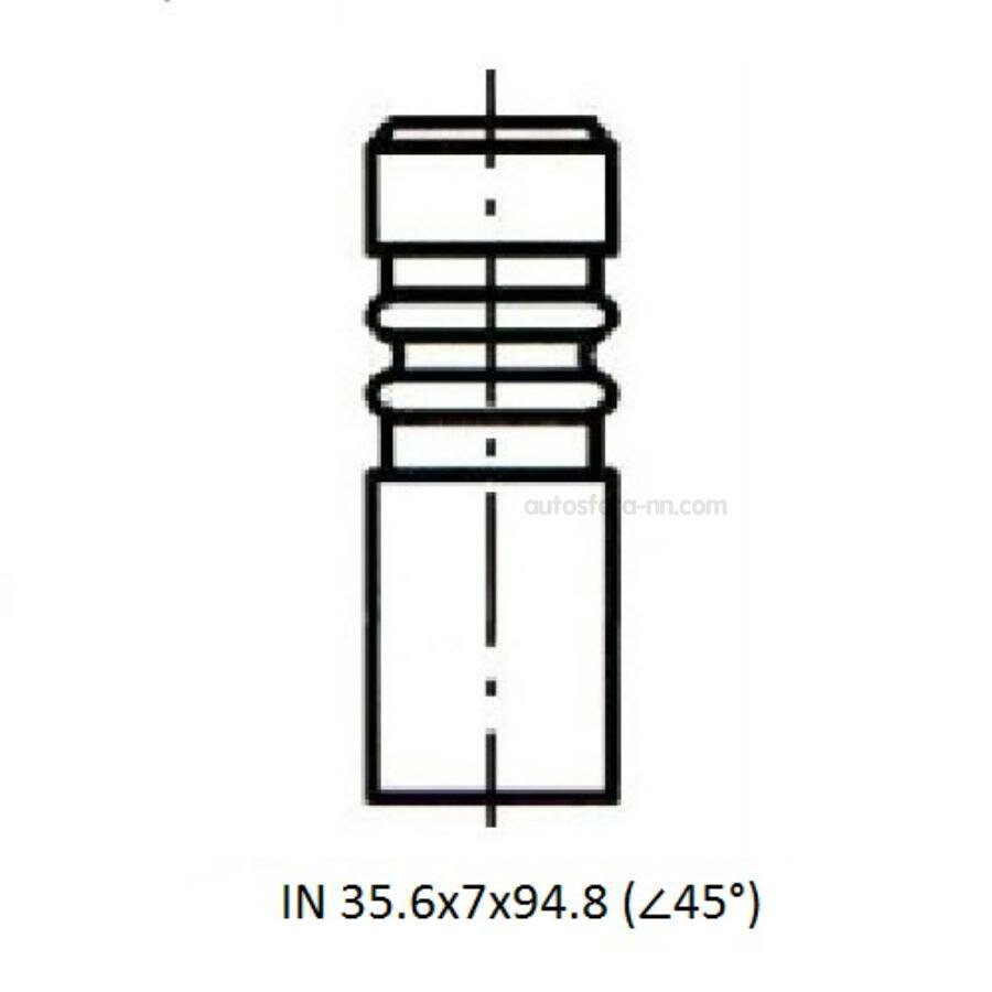 ZIKMAR Z17576R клапан ДВС IN 35.6X7X94.8 SEAT AROSA, CORDOBA, IBIZA, INCA/SKODA FELICIA, OCTAVIA/ VW CADDY, GOLF , POLO, VENTO 1.4/1.6 8V (ABU, AEE, AEA, AEX, AHS, AKV, APQ, ALM) 91-