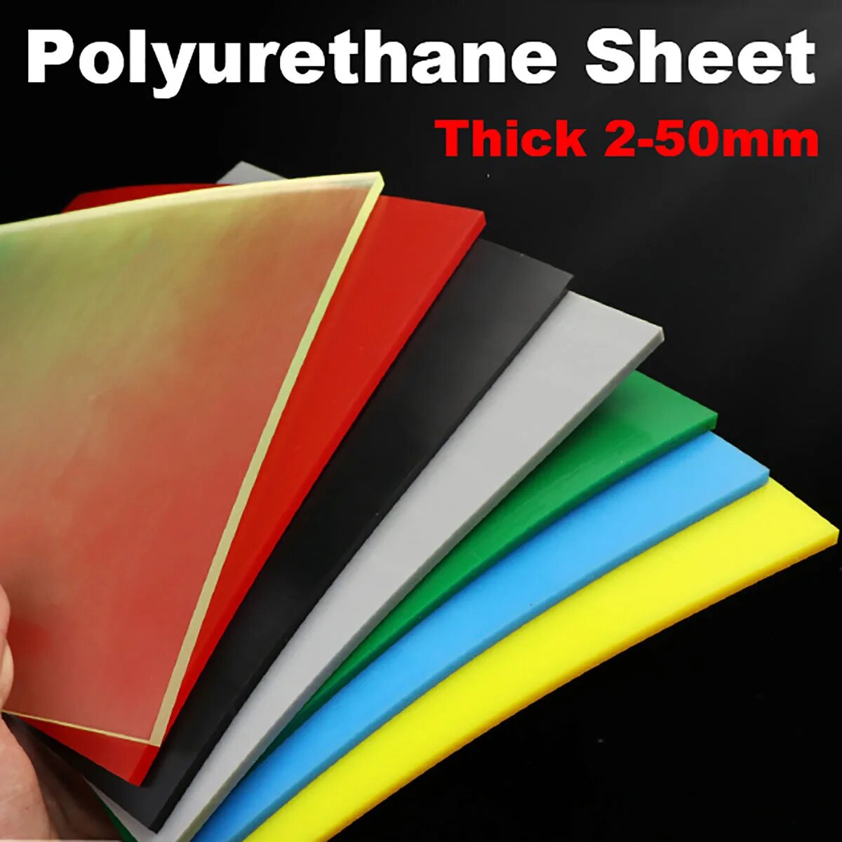 Полиуретановый лист 2-50 мм 2x250x250mm, Transparent Green