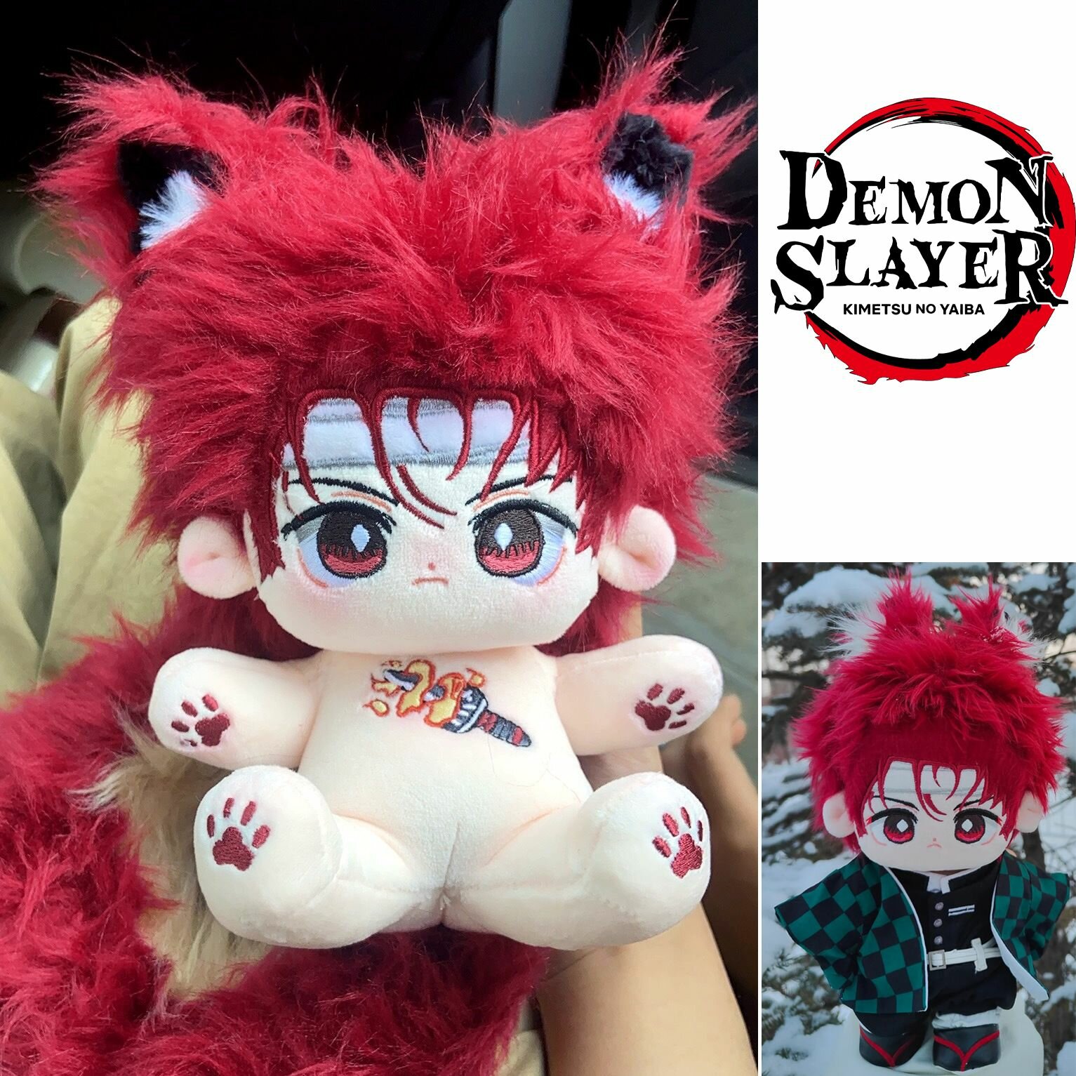 Аниме Мягкие Игрушки Demon Slayer Kamado Tanjirou/ Танджиро Камадо Клинок, рассекающий демонов Плюшевая Кукла Игрушка 20CM