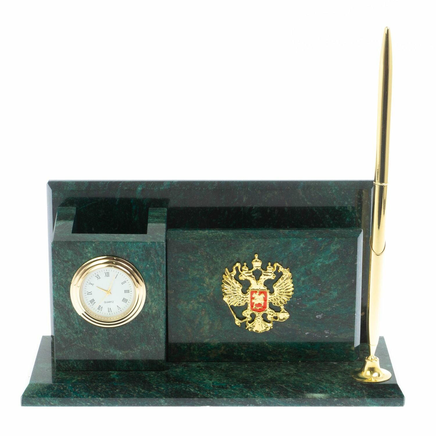 Настольный мини-набор "Гербовый" камень змеевик 113485