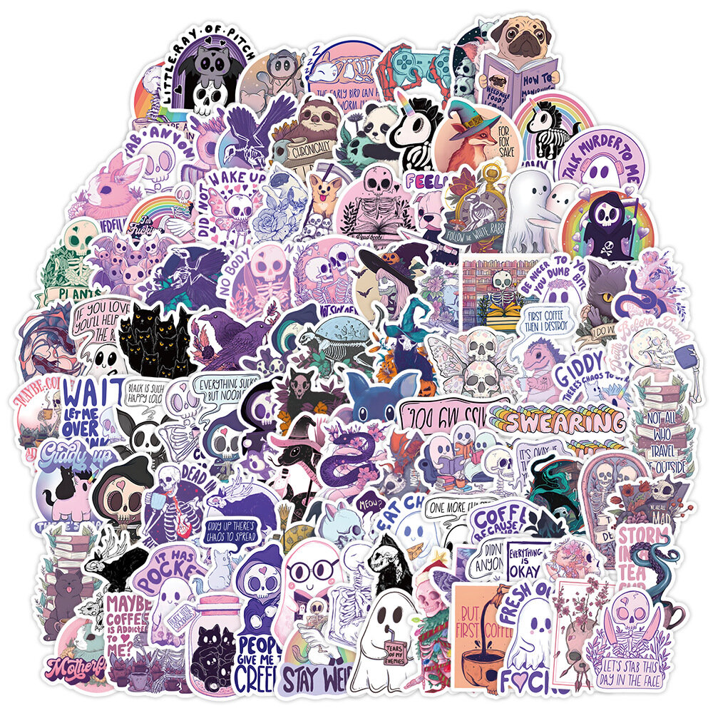 Наклейки "Граффити", скандинавский стиль, с мультяшным черепом