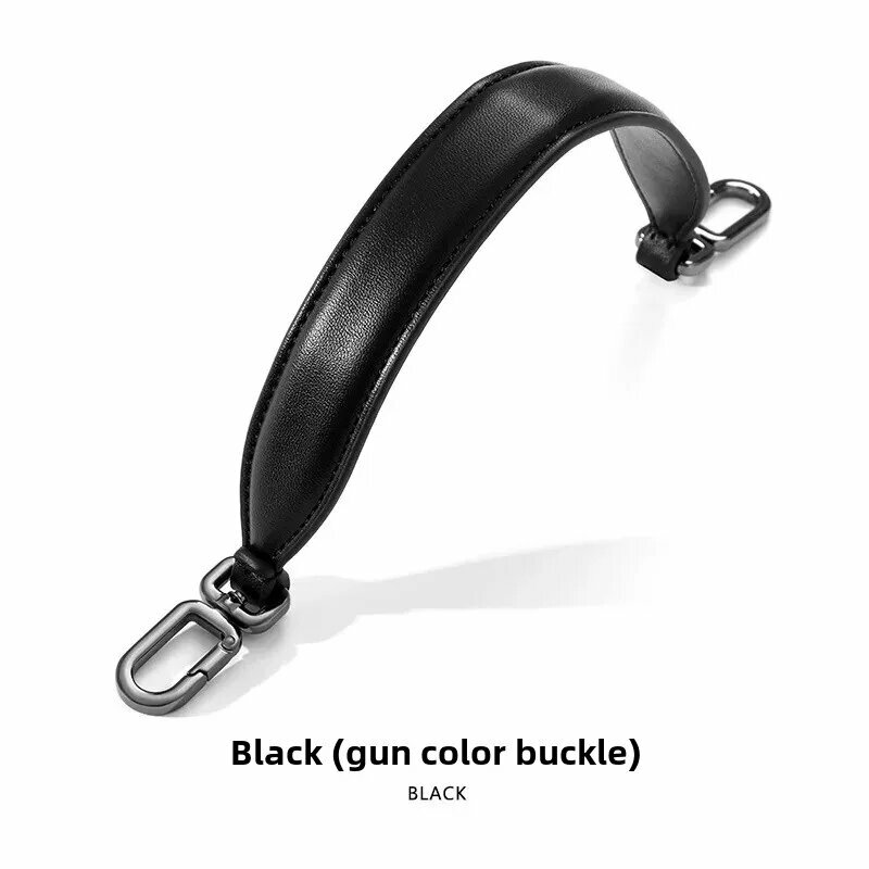 Ремень ручной B-67, плечевой, с цепочкой, из воловьей кожи, черный, 3 см x 35 см