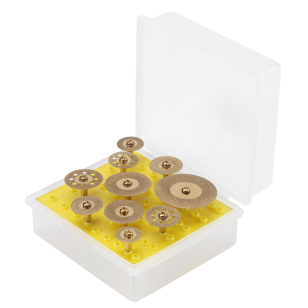 Набор из 10 алмазных отрезных дисков для роторного инструмента.