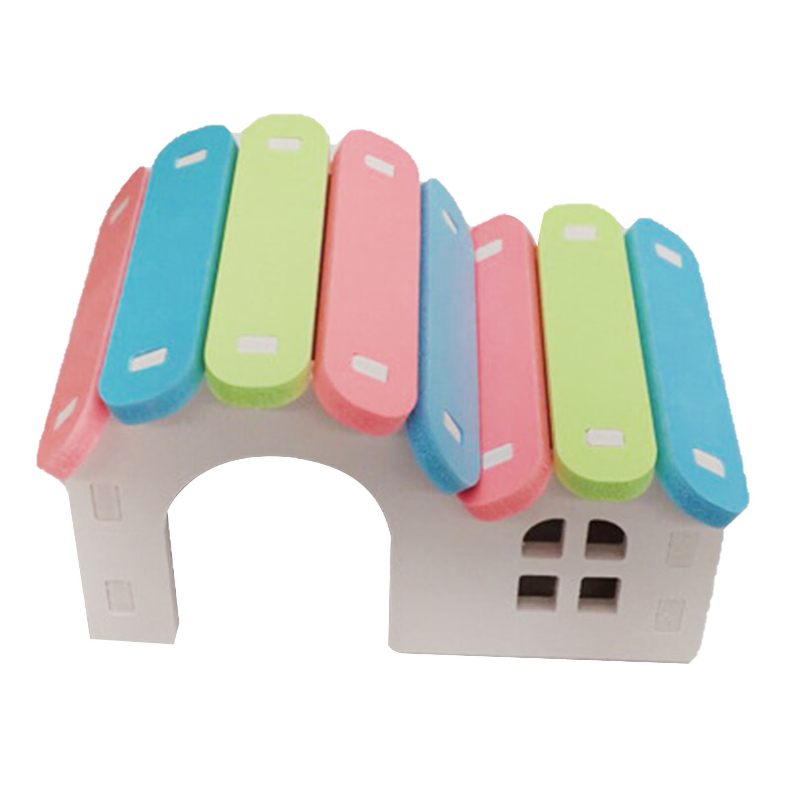 Домик-убежище для хомяков, прочный, красочный, для мелких животных, таких как хомяки, мыши и другие пушистые зверьки. Небольшой домик, радужный домик.