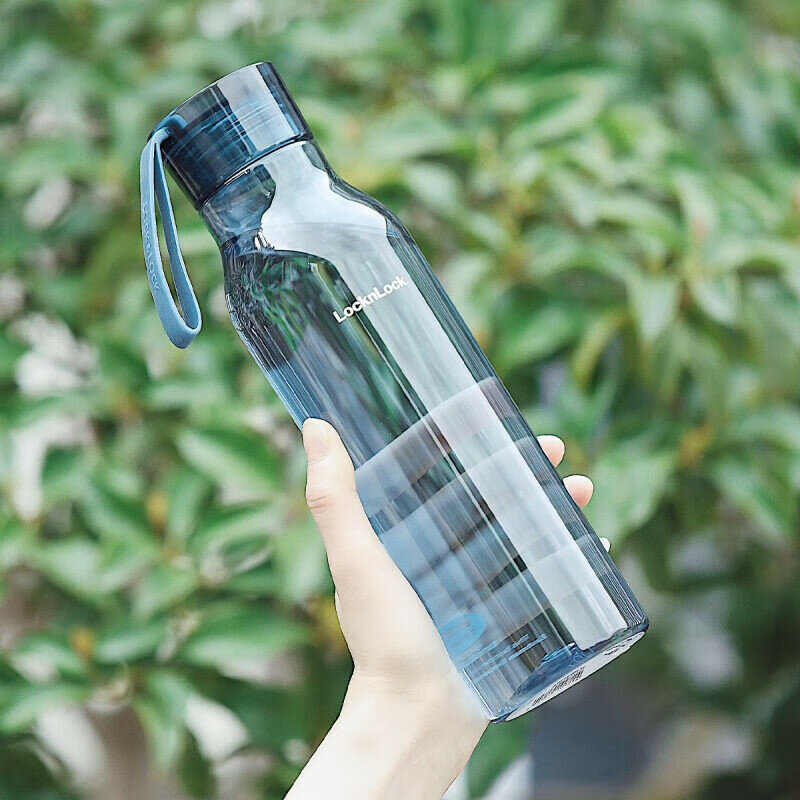 LOCK&LOCK ECO Summer Sports Water Bottle, Simple Plastic Cup, Portable Cup for Men And Women Students, Blue, 550ML, ABF644BLU