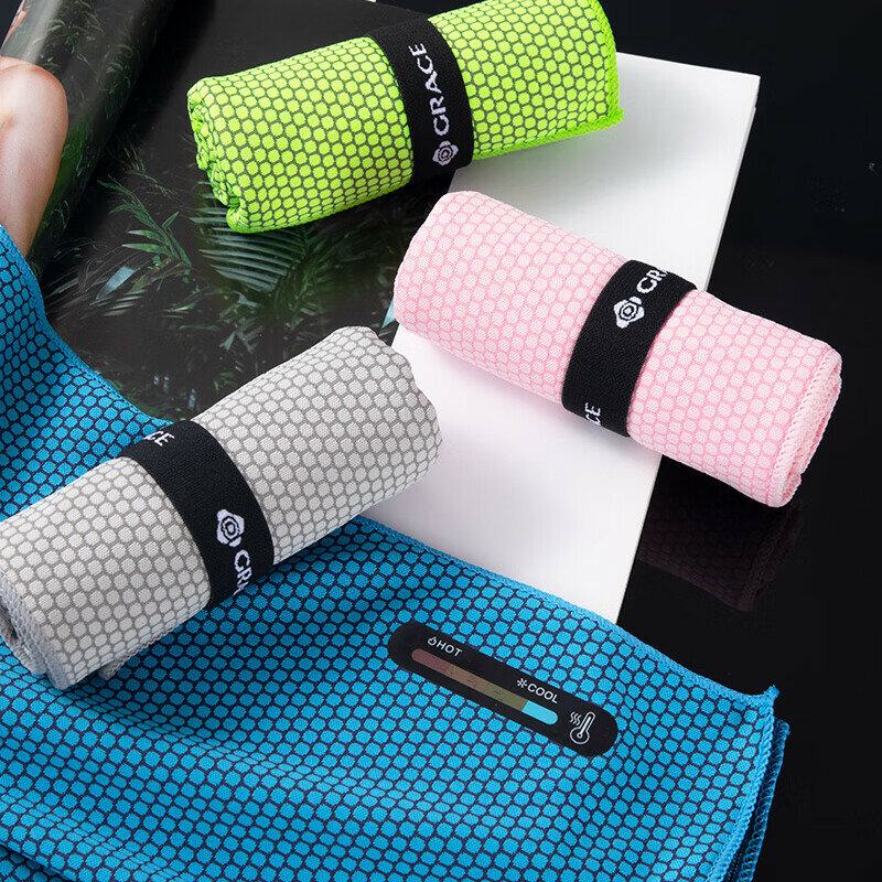 Grace Cool-Feeling Antibacterial Sports Towel, Quick-Drying Fitness Cooling Towel, Running Sweat-Absorbing Wipe Towel