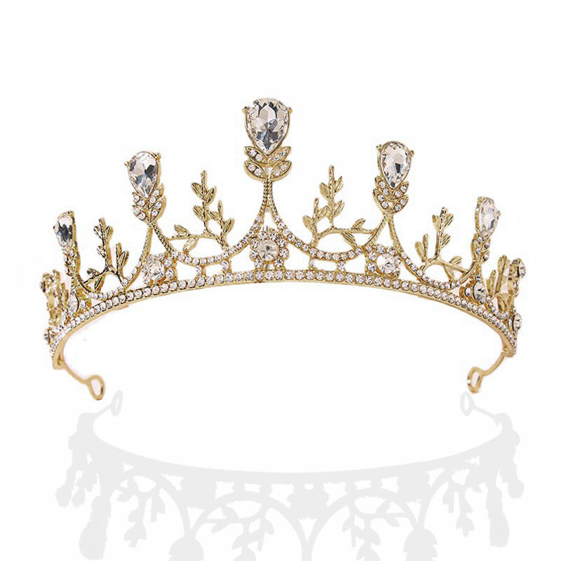 Трансграничная корона, для девочки, со стразами, золото K пробы, с белыми бриллиантами