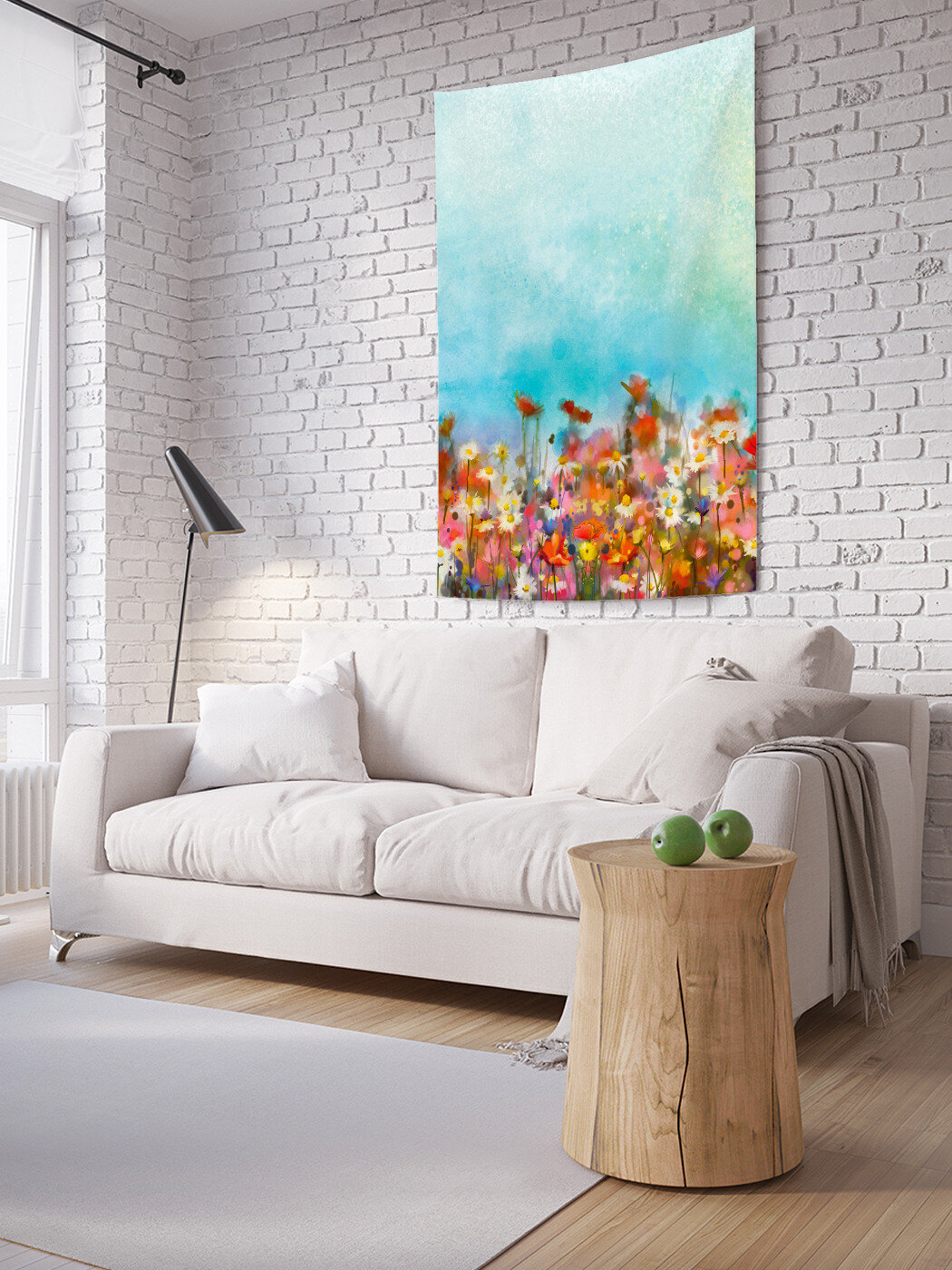 Вертикальное фотопанно на стену JoyArty "Ромашково поле", из ткани, 100х150 см