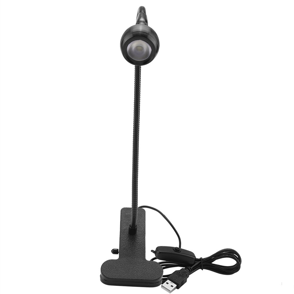 USB светодиодный столик Light Mini Desk Night Lamp с зажимом для домашнего изучения чтения Black White