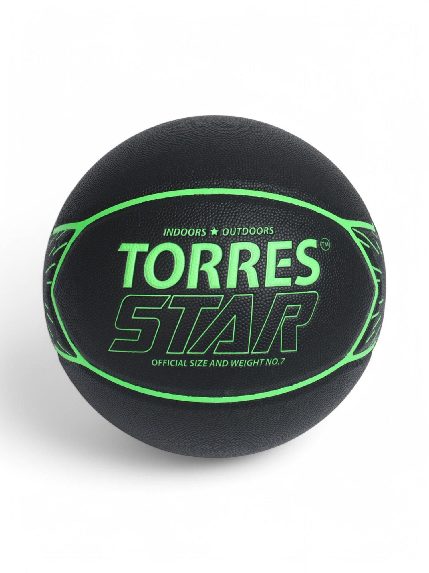 Мяч баскетбольный TORRES Star, B32317, размер 7, ПУ-композит, нейлоновый корд, бутиловая камера