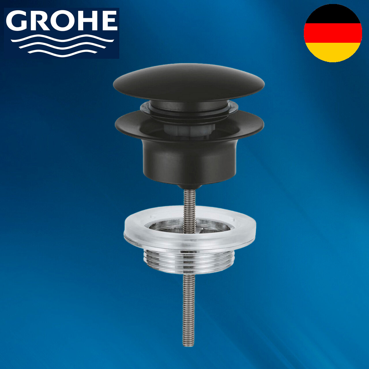 1024642430 GROHE Grohe Сифон для раковины донный клапан, цвет: черный матовый