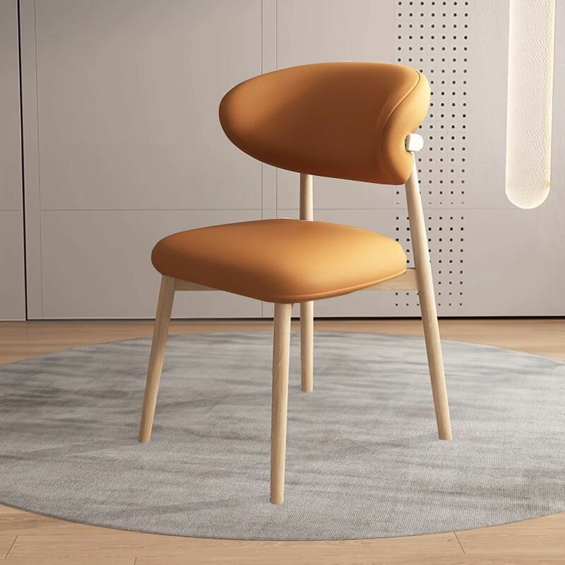 Стул , скандинавский стиль, натуральный деревянный каркас, текстильно-кожаная обивка