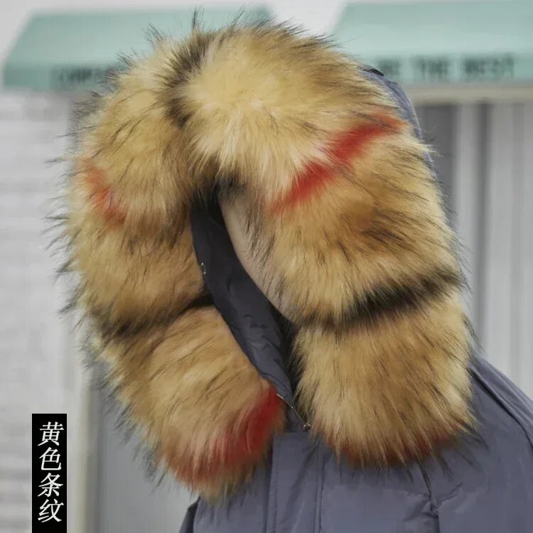 Qearlstar фальшивый мех воротник супер роскошный зимний шарф мальчики девушки женщины мужчины детские куртки капюшон воротник шаль обгортки 60 90 см ZKG39,200,18, искусственный мех, полиэстер,