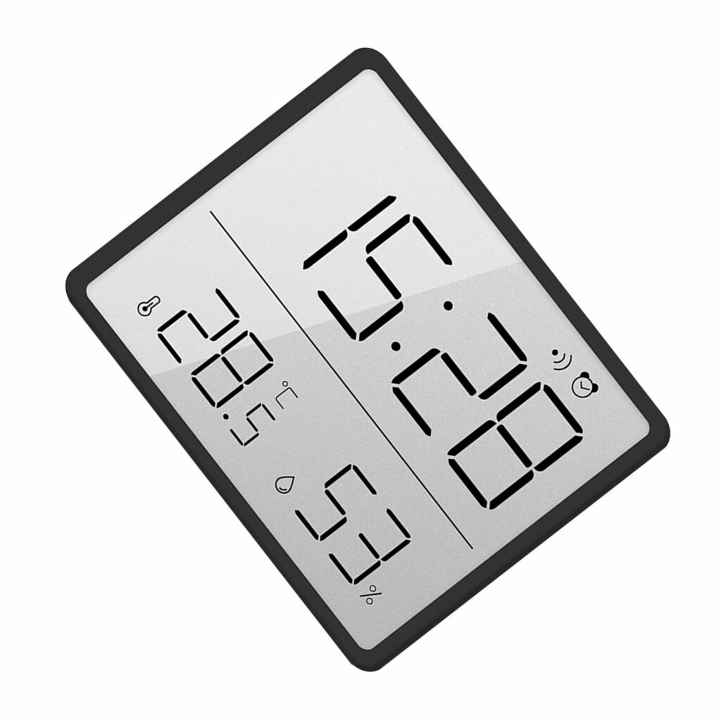 Настенные часы, Тонкие электронные настенные часы для подвешивания - черные 8218, 1 шт.