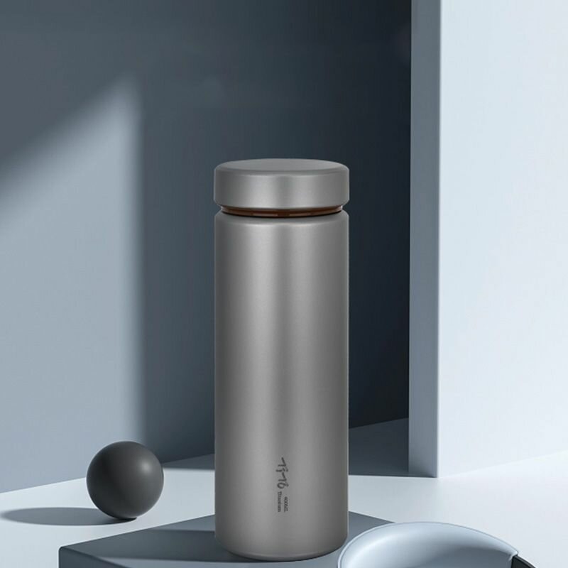 Титановая вакуумная колба 400 мл для чая, кофе и воды стильный термос с долгим сохранением тепла и вкуса