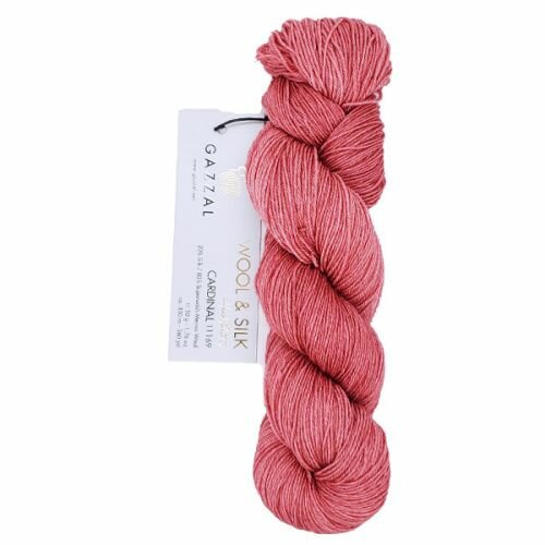 Пряжа Gazzal Wool&Silk 11169 мальва (50г/330м, упаковка 5 мотков)