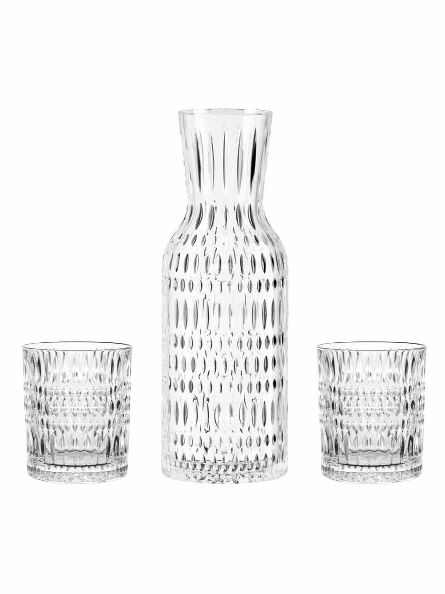 Набор Nachtmann Ethno Water Set: Графин для воды 1113 мл, 2 стакана 304 мл, бессвинцовый хрусталь, прозрачный