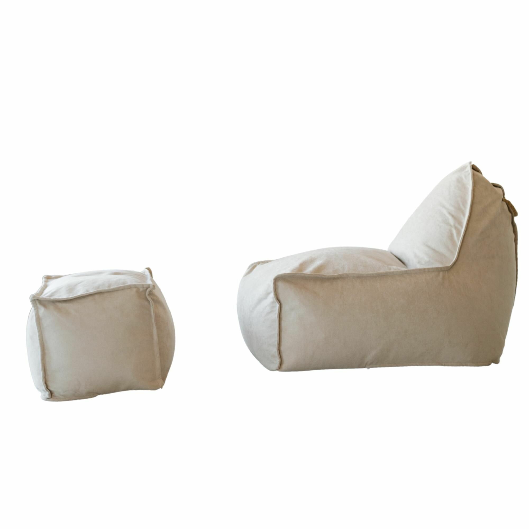 Кресло DreamBag Манхеттен с пуфом Светло-бежевый 2482393201