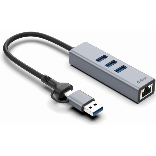 Сетевой адаптер Gigabit Ethernet Digma DLA-GEUCH3 USB 3.0