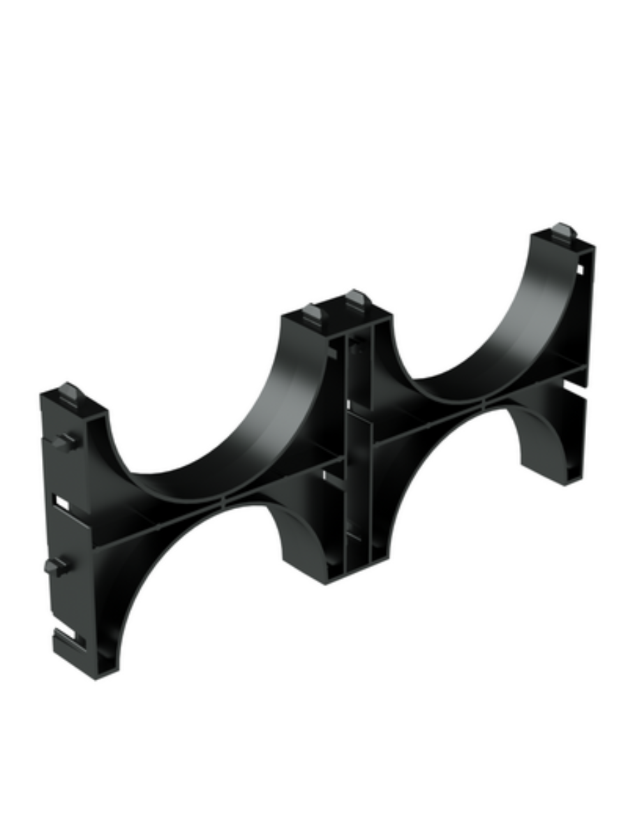 Держатель расстояния (кластер) для двустенных труб DKC D90мм, двойной черный