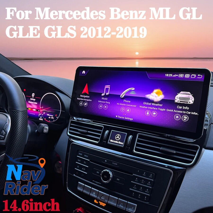 Ультратонкий 14,6-дюймовый для Mercedes Benz ML GL GLE GLS W166 X166 2012-2019 Carplay 8GB 256GB 685