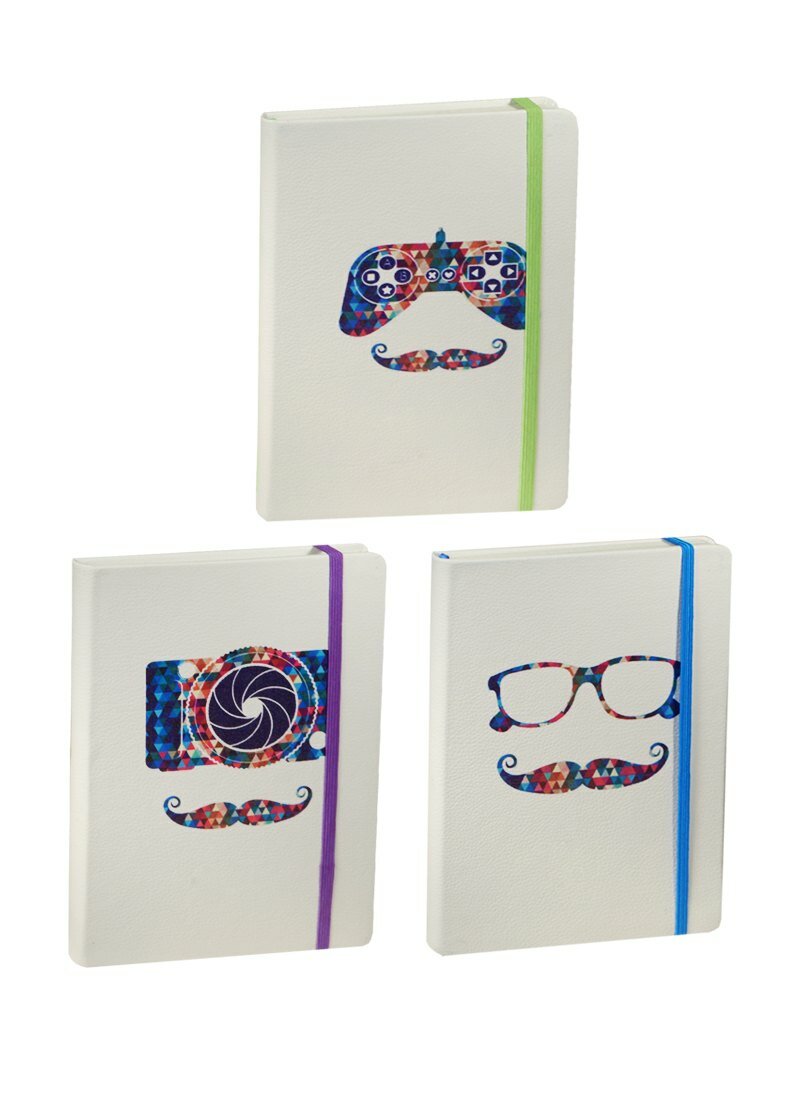 Книга для записей А5 96л "Усы" на резинке, ассорти, Link Art