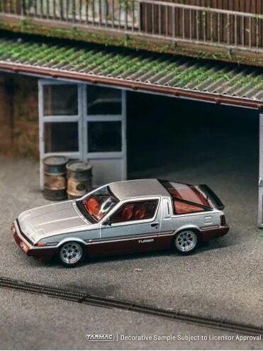 Машинка Tarmac Works TW 1/64 Mitsubishi Starion Silver / Dark Red Die-cast Alloy Car Model Collection Display Gift